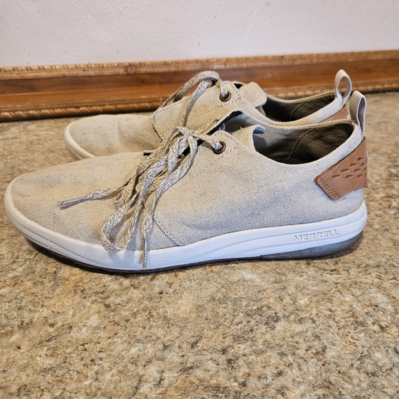 Merrell | Shoes | Merrell Gridway Lace Up Sneaker Shoe Canvasleather ...